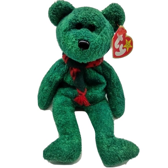 Ty | Toys | Ty Beanie Baby Wallace The Green Bear 999 85 Inch With Tags ...